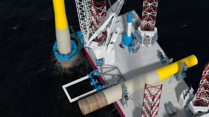 Huisman Monopile Installation Spread for Seaway 7's Offshore Vessel