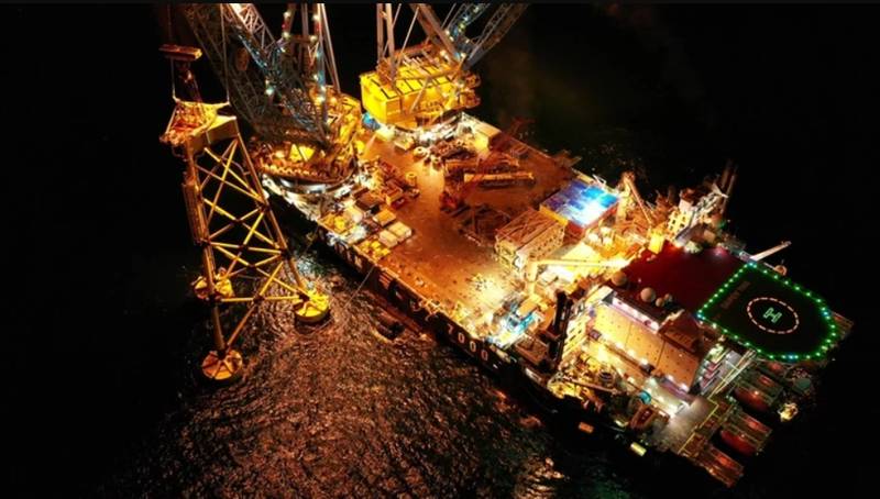 First Jacket Installed at Scotland's Largest Wind Farm