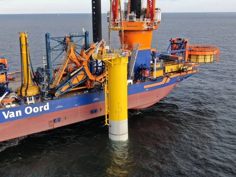 Van Oord Installs Slip Joint Foundation at Borssele Wind Farm Site