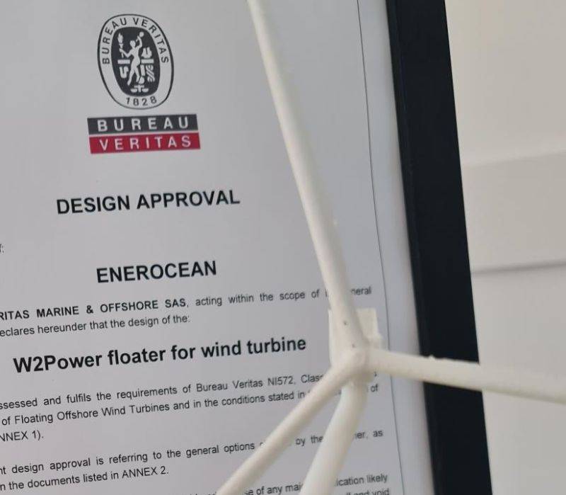BV Gives Design Approval for Enerocean's W2Power Floating Wind Solution