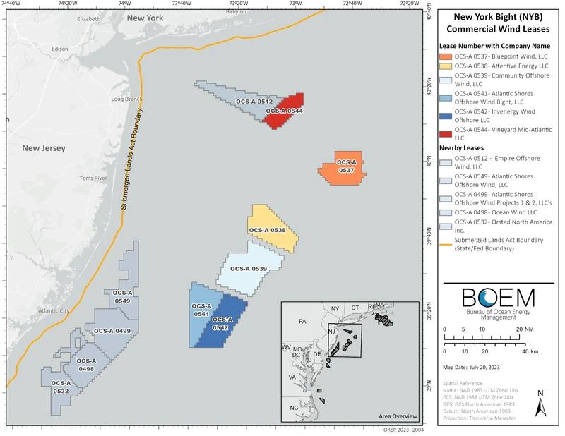 BOEM Invites Review of New York Bight Wind Lease Areas
